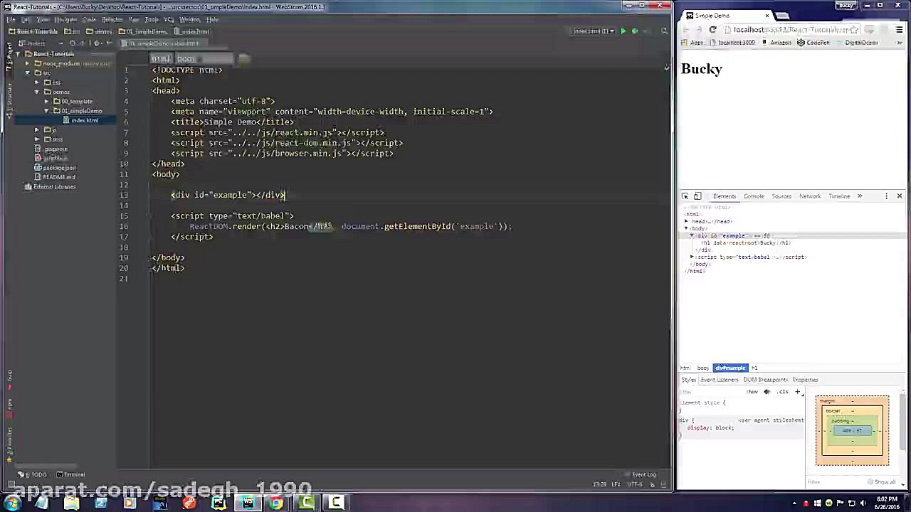 React JS Tutorials for Beginners - 2 - Simple Demo