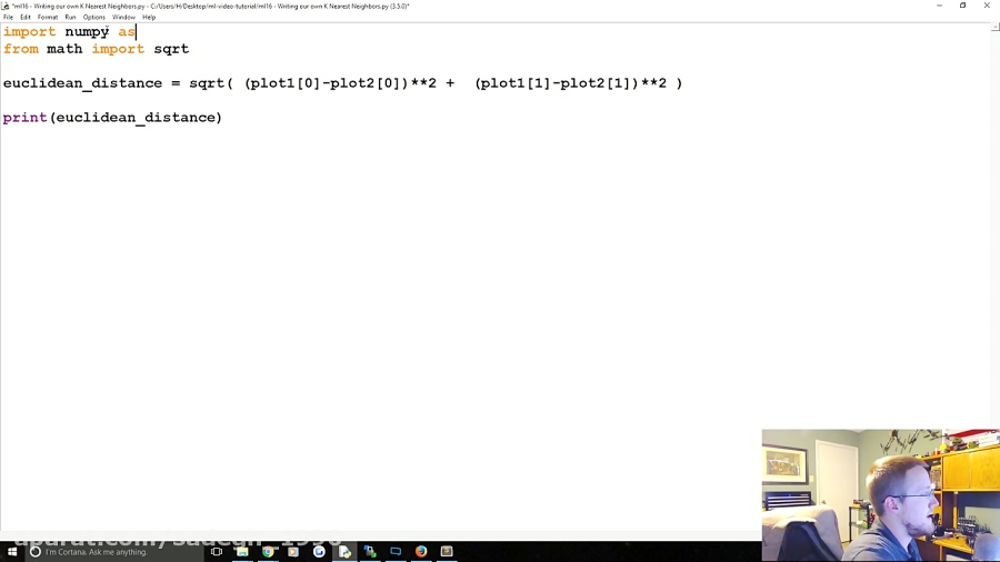 Creating Our K Nearest Neighbors Algorithm - Practical Machine Learning with Python p.16