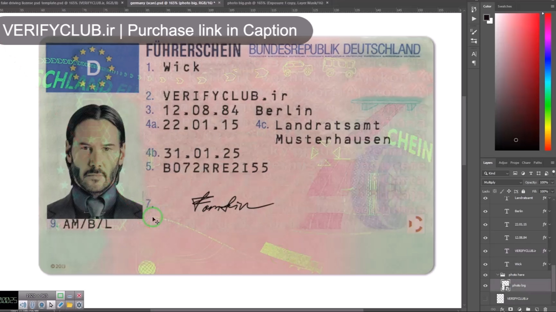 Germany Driving License Photoshop Template ⭐️ Editable Tutorial