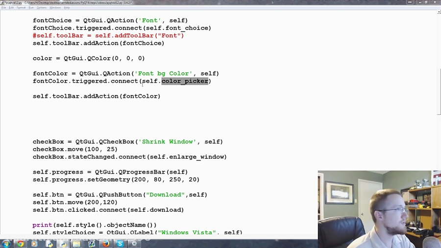 Color picker widget - PyQt with Python GUI Programming tutorial