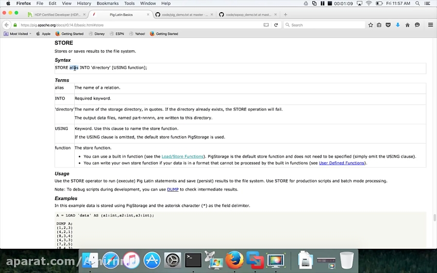 Apache Pig - Store the data from a Pig relation into a folder in HDFS (Text, Binary and JSON)
