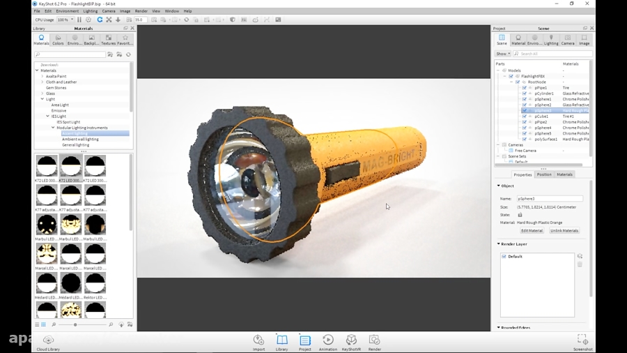 How to add ( and animate !! ) light to your scene using Keyshot 6.2