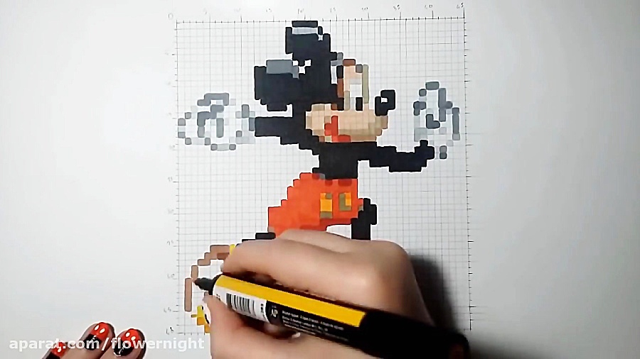 Mickey Mouse Pixel Art - Speed Drawing