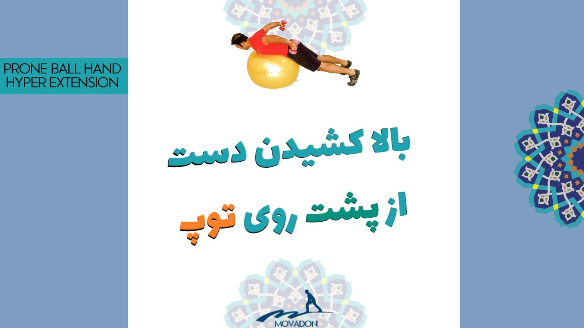 بالا کشیدن دست از پشت روی توپ Prone Ball Hand Hyper Extension