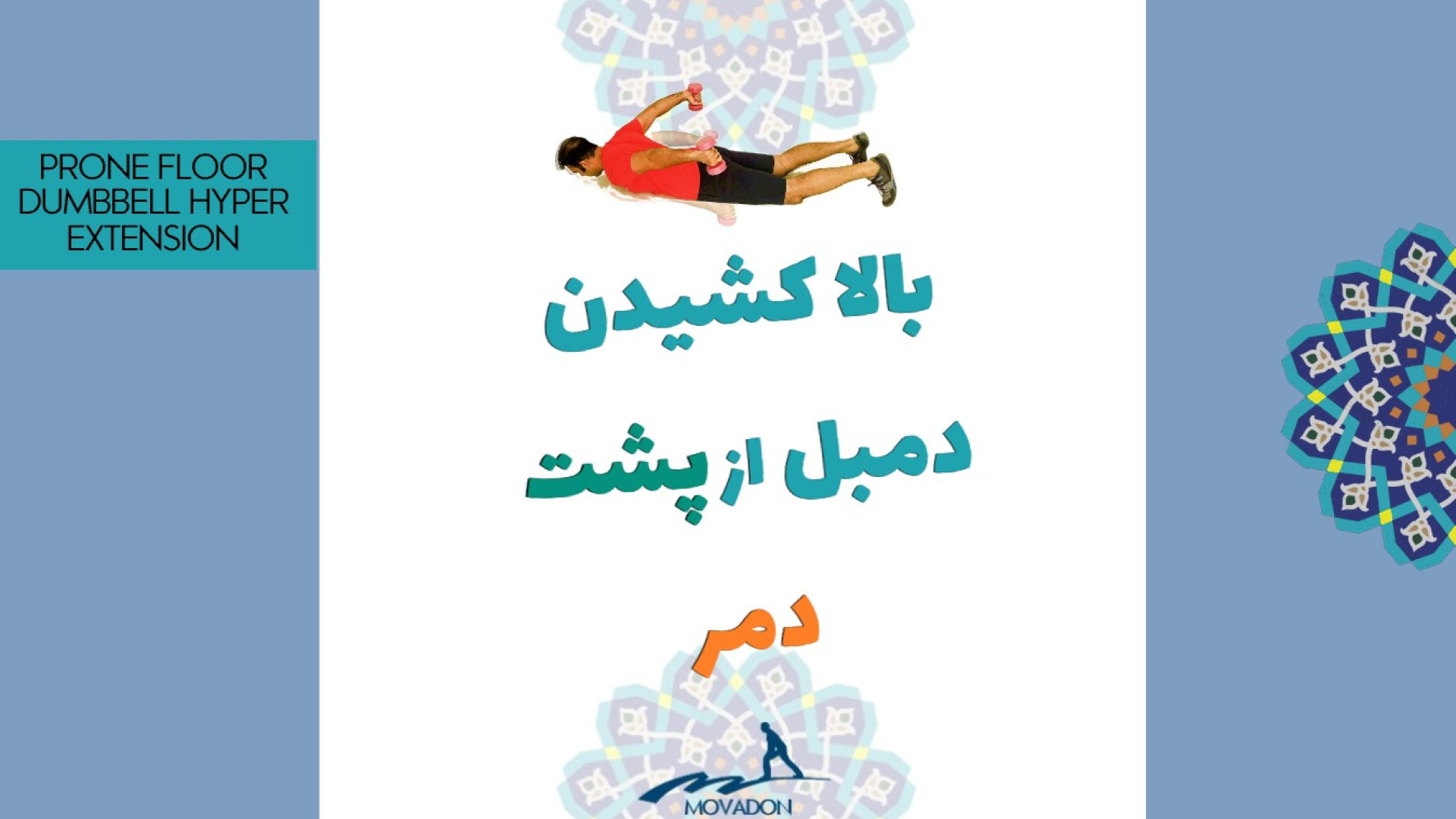 بالا کشیدن دمبل از پشت دمر Prone Floor Dumbbell Hyper Extension