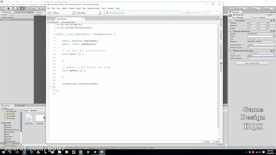 Unity 5 - IEnumerator Demo- How to add a Timer/Delay