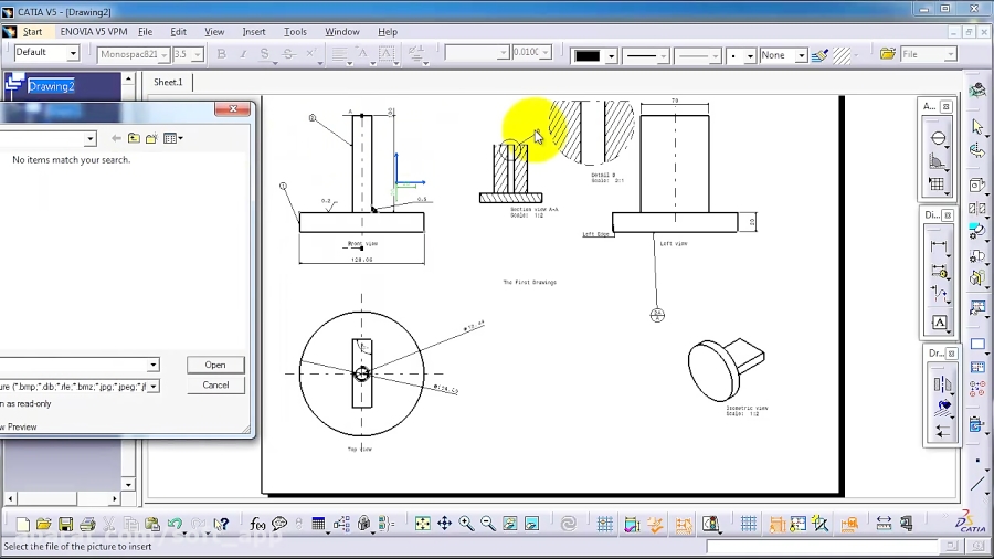 118 CATIA drawing Tutorial: Inserting Picture
