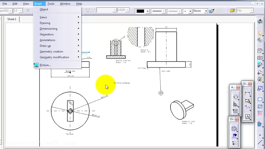 117 CATIA drawing Tutorial: Geometry Creation, Geometry Modification