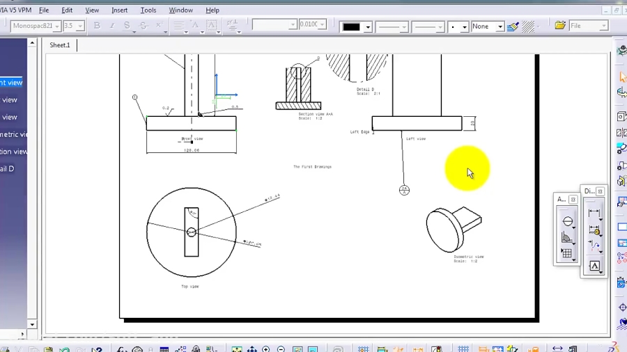 114 CATIA drawing Tutorial: Inserting a Table