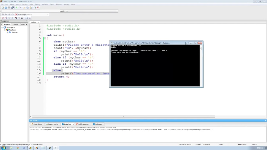 C Programming Tutorial 8 If Statement pt.3