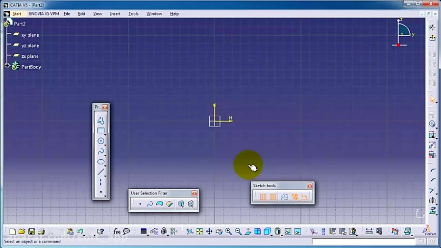 8- CATIA Beginner Tutorial- Sketch Tools Menu