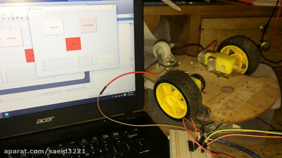 DC Motor Control (Robot Control) using Matlab Gui