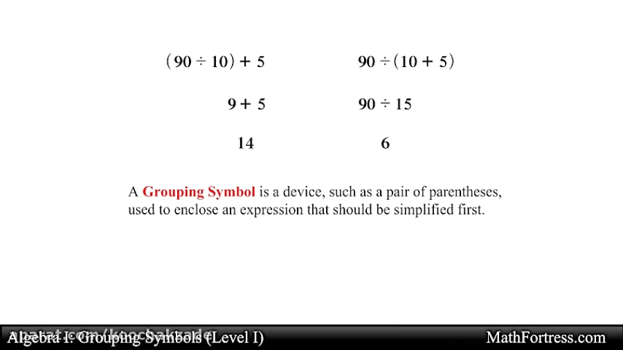 Algebra I: Grouping Symbols (Level 1 of 2) | Simplify, Nested Grouping ...