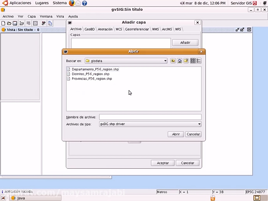 Demo 1: Mapserver, gvSIG y OpenLayers MapFish