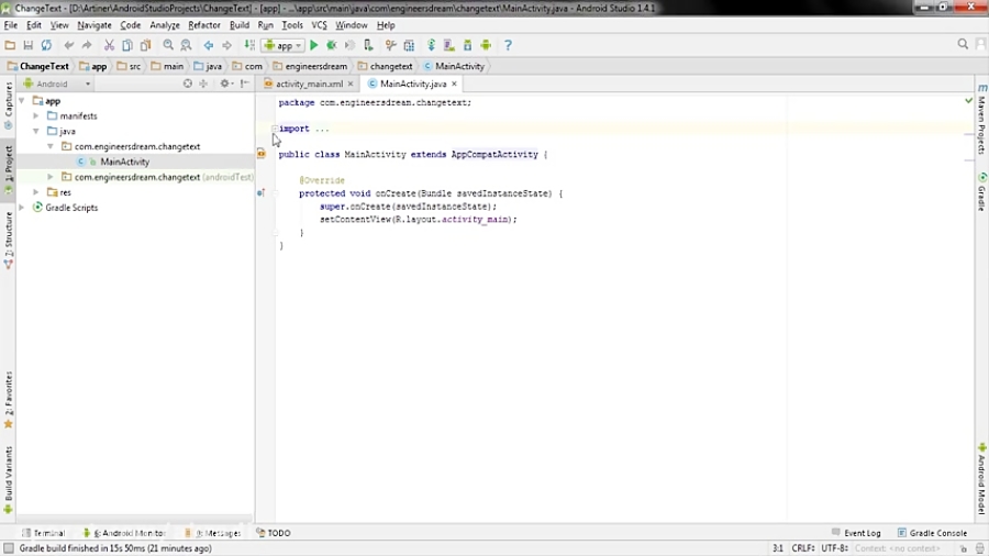 5. WHAT IS MAINACTIVITY.JAVA | CHANGE TEXT-2 | ANDROID APP DEVELOPMENT