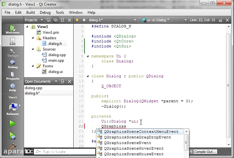 QGraphicsView and QGraphicsSceneگرافیک کیوت سی پلاس
