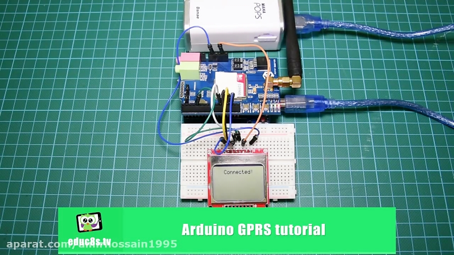 Arduino Tutorial: Connecting to the Internet using the GPRS service with a GSM shield a Nokia 5110