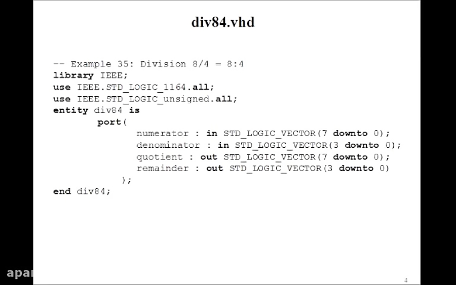 Lesson 58 - Example 35: An 8-bit divider using Procedure
