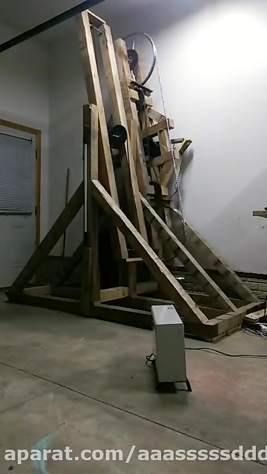 Gravity powered electric generator 72T X 3, 22" driver 7' height