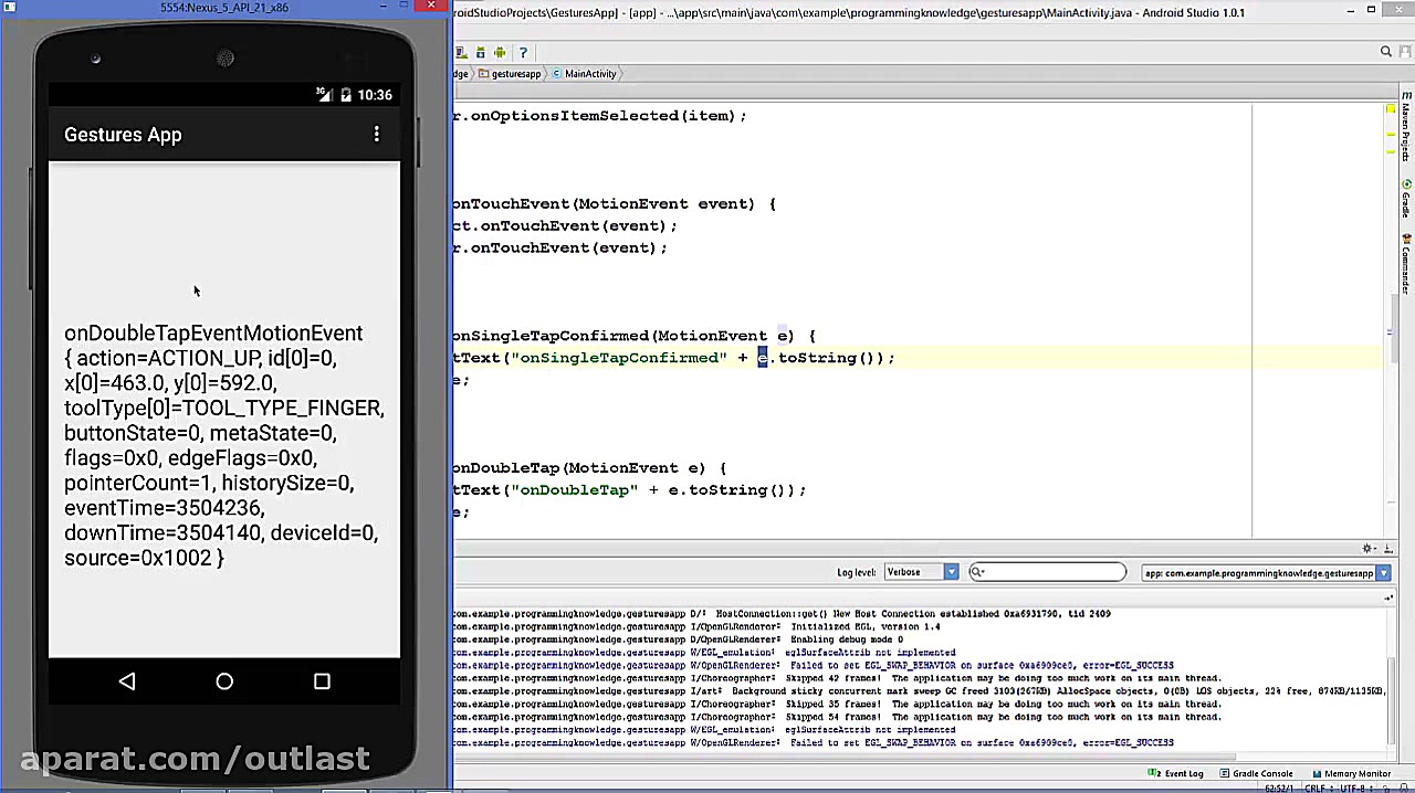 Android Tutorial for Beginners 21 # Android Gestures (Using Touch Gestures)