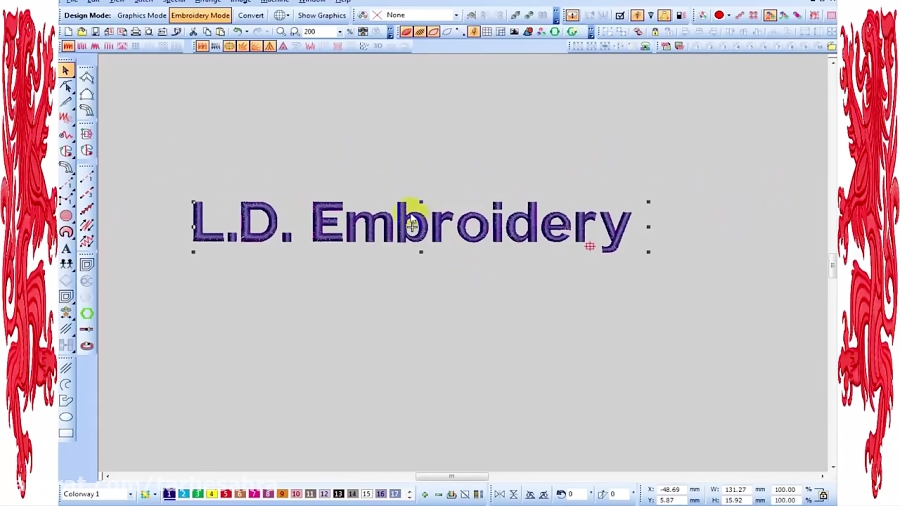 How to Use Kinfe Tool Divide letters and colors by Wilcom E2, Wilcom E3 ...