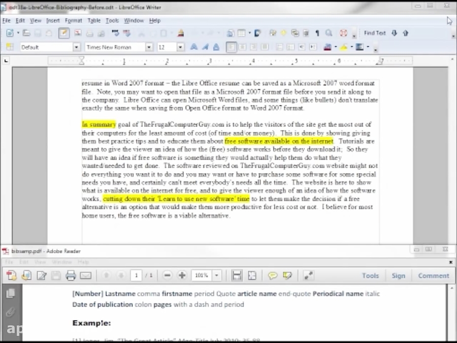 LibreOffice-Writer (40) Adding a Bibliography