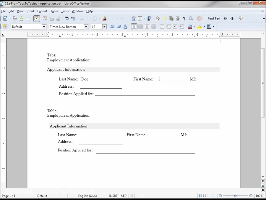 LibreOffice-Writer (52) Introduction to Tables
