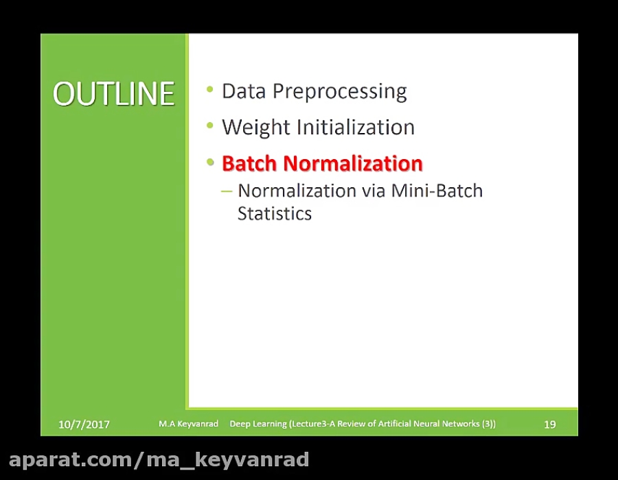 جلسه چهارم درس یادگیری عمیق(Deep Learning)-Batch Norm