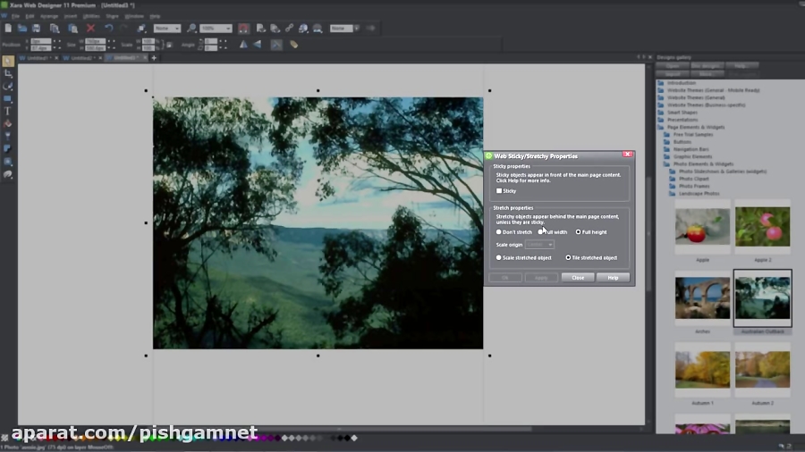 Web Design Tutorials for Xara Web Designer 11 Premium: Lesson 1 Stretch ...