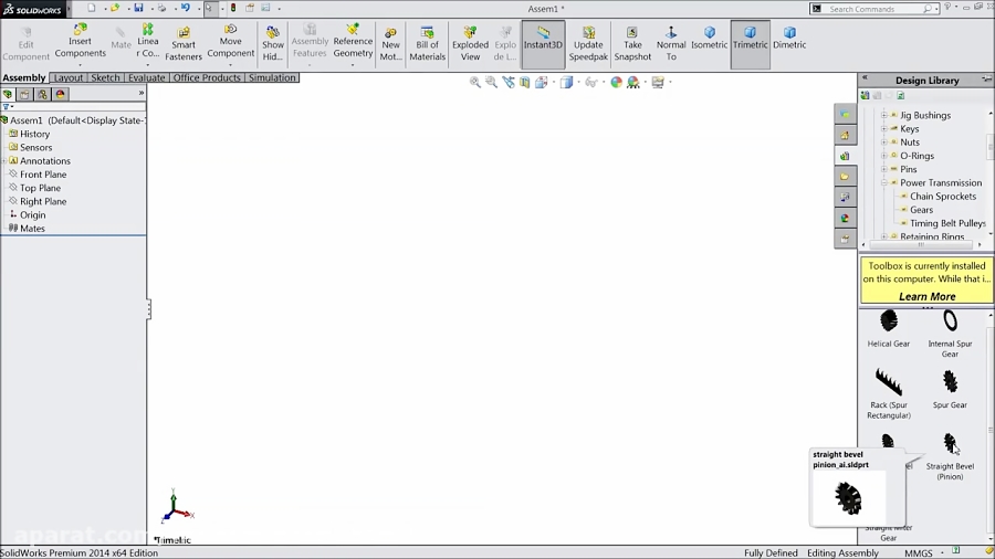 Solidworks tutorial | Pinion Gear (Motion Study)
