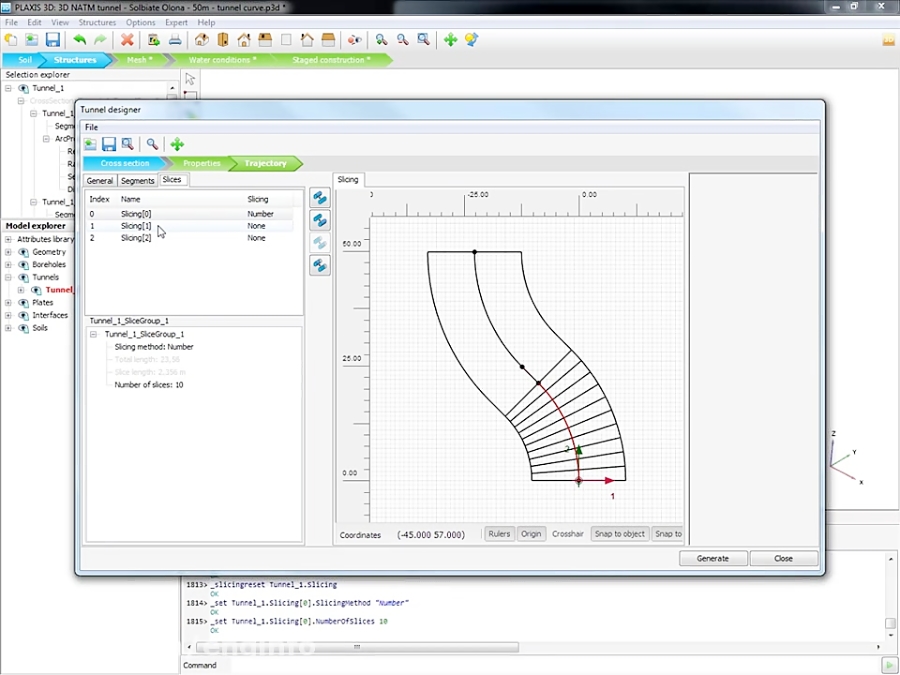 PLAXIS 3D - Tunnel Designer, modeling a 3D NATM tunnel