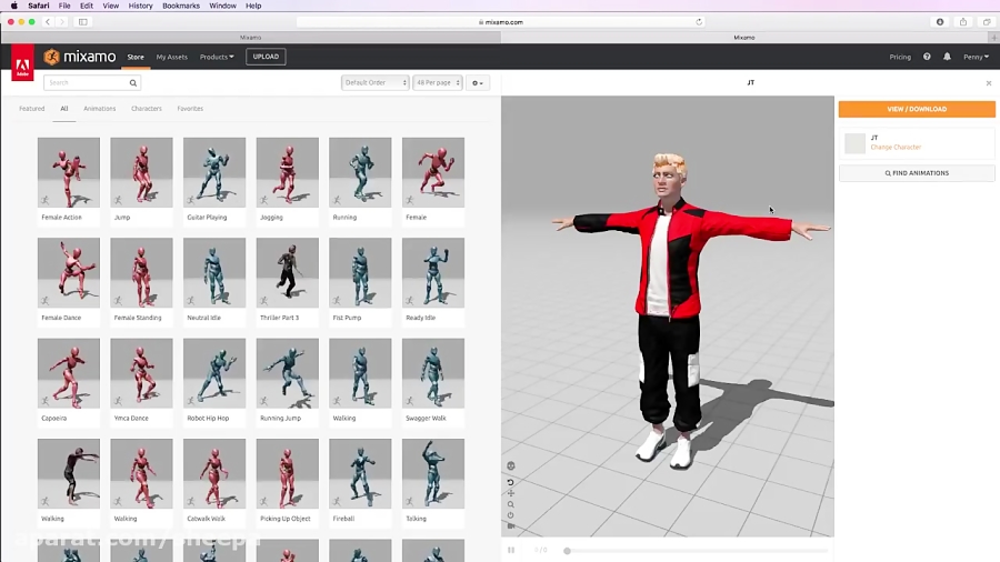 Creating Animating a 3D Character with Fuse, Mixamo and Unity Part 3: Mixamo Animating