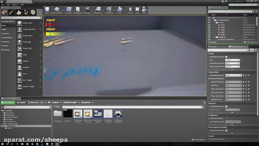 Adding Sprint/Stamina Bar Functionality -#7 Creating A Survival Horror (Unreal Engine 4)