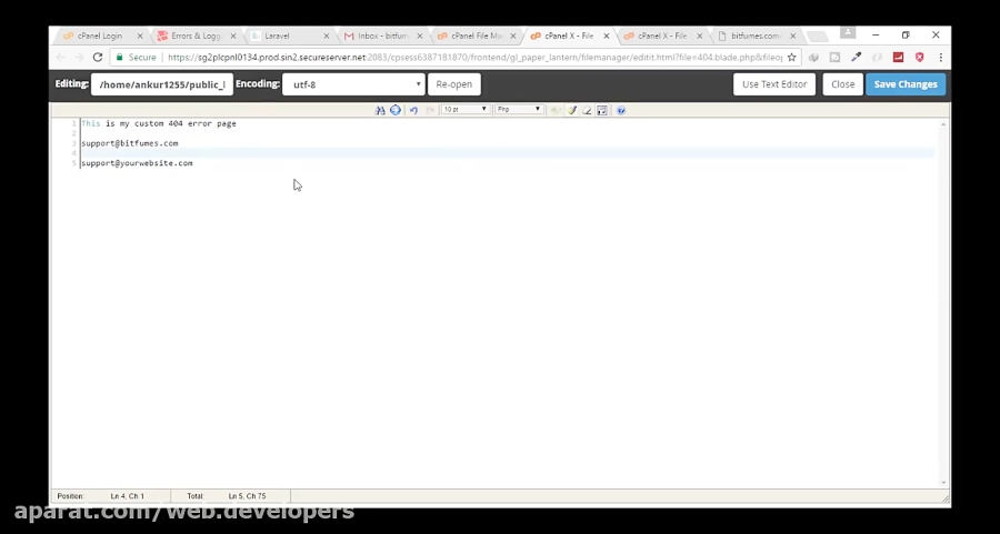 Laravel 5.4 Tutorial | Email From Server (Godaddy) #3 | Part 27 | Bitfumes