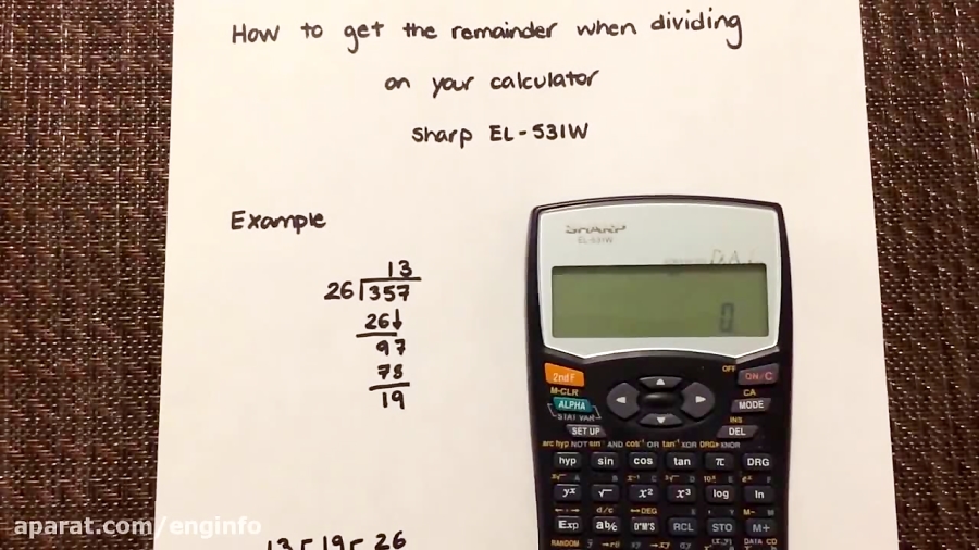 How to get the remainder using your Sharp EL-531W calculator