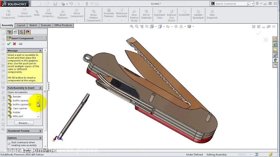 20 SolidWorks |Pocket MultiTool|: final assembly