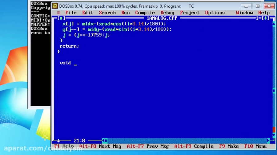 C Graphics program analog clock