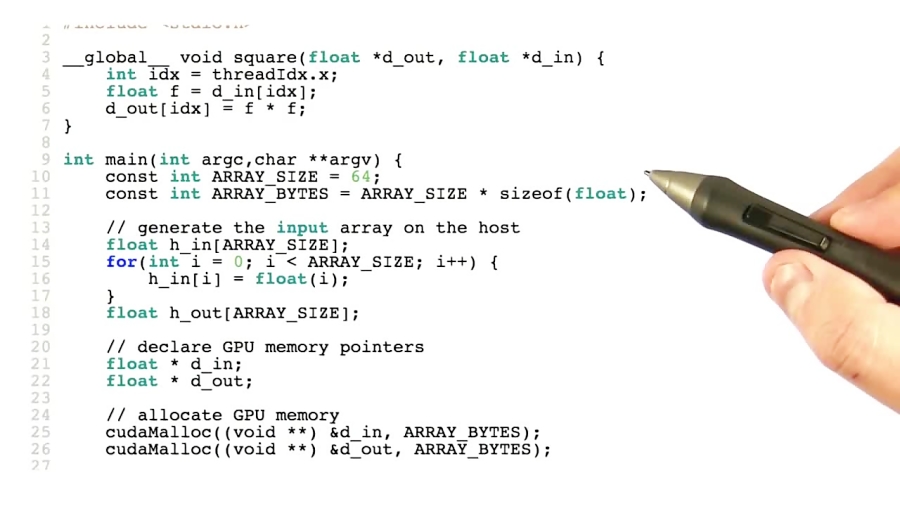 Squaring Numbers Using CUDA 4 - Intro to Parallel Programming