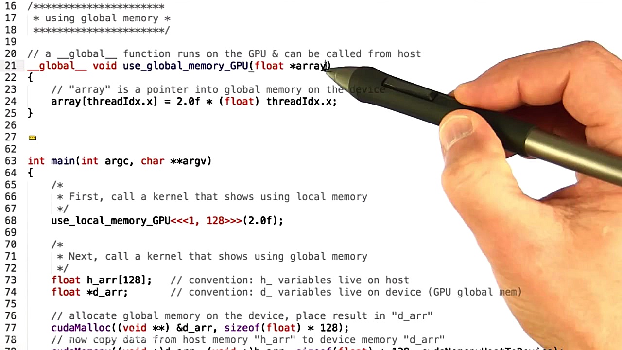 Global Memory - Intro to Parallel Programming