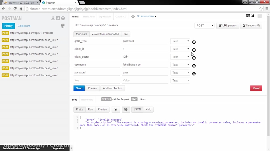 Testing OAuth2 on Laravel