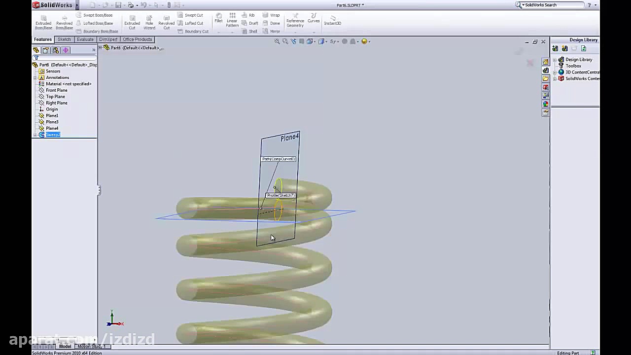How to model a spring in solidworks