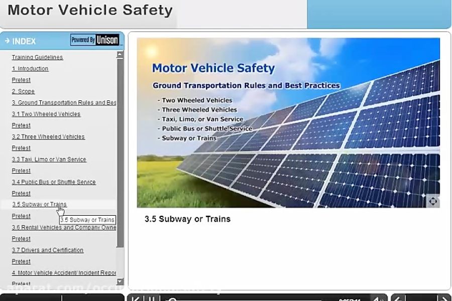 Motor Vehicle Safety (E-Learning Training Programs)