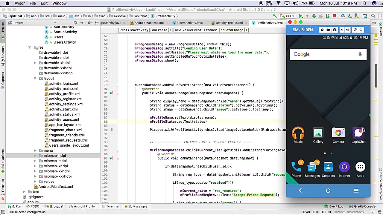 Lapit Chat App - Firebase Notifications - Firebase Tutorials - Part 21 | Android Studio