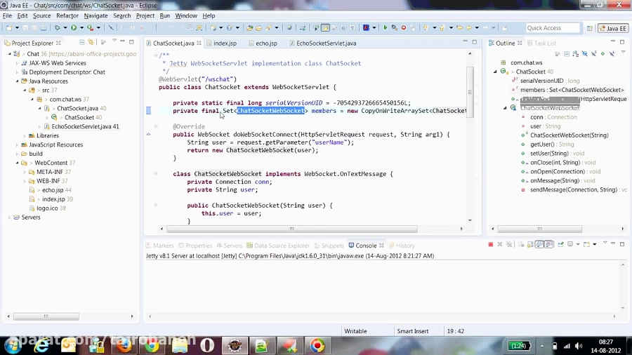 Chat application with WebSocket