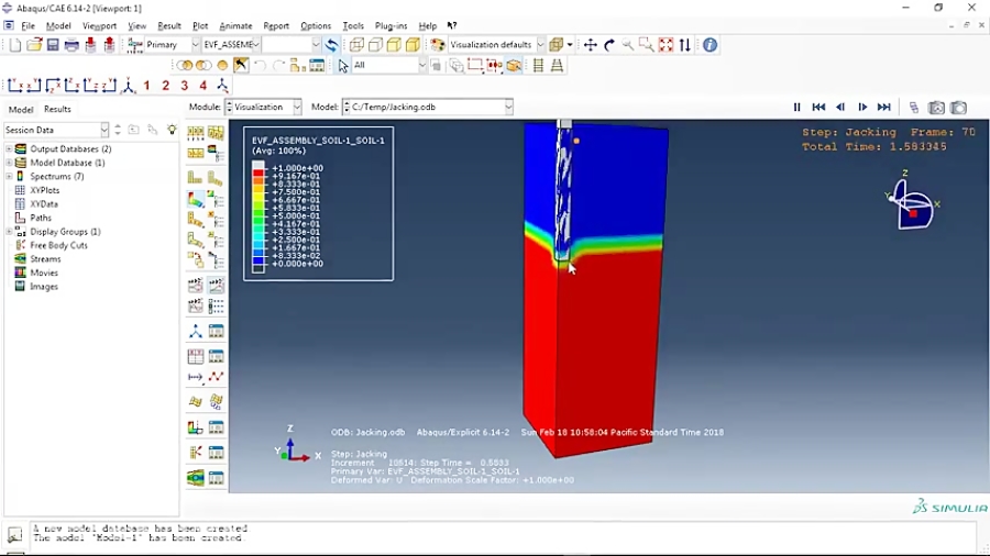 Simulation pile penetration in the soil in Abaqus- CEL approach