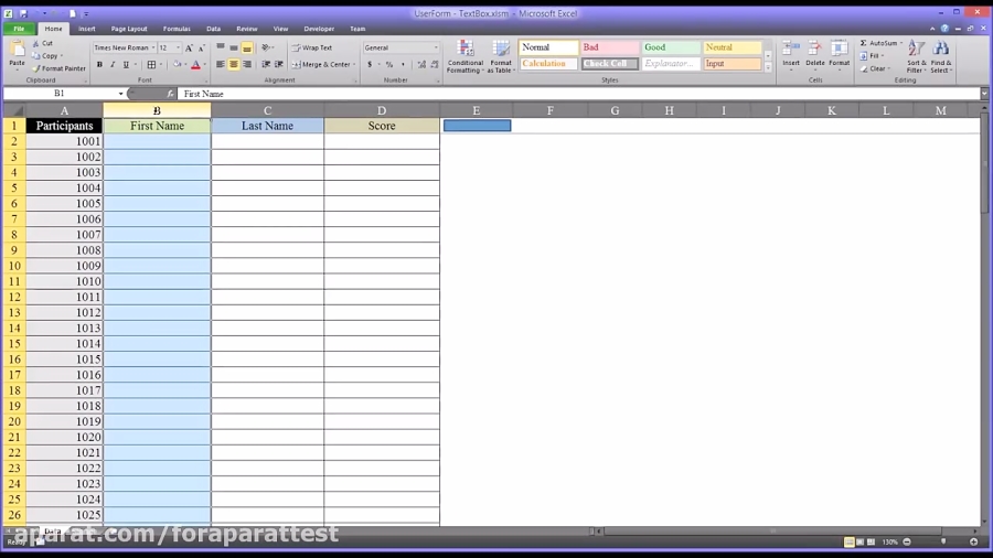 Adding Data to an Excel Worksheet using TextBox Controls on a VBA UserForm