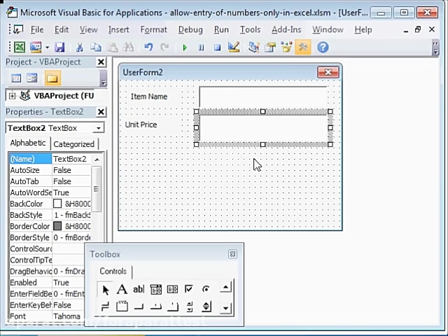 How to allow only input of numerical values in userform text-box using Excel VBA