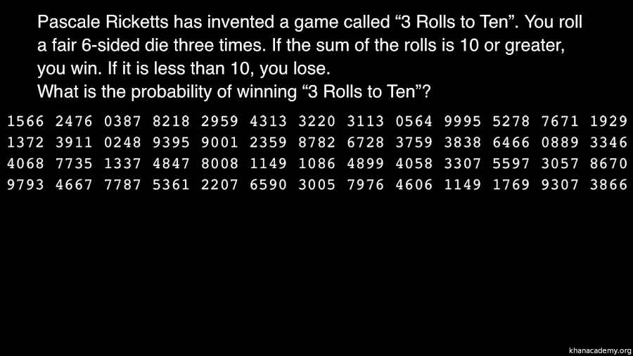 20-Random numbers for experimental probability