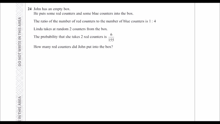 Edexcel Sample Paper 1H Question 24 - Probability
